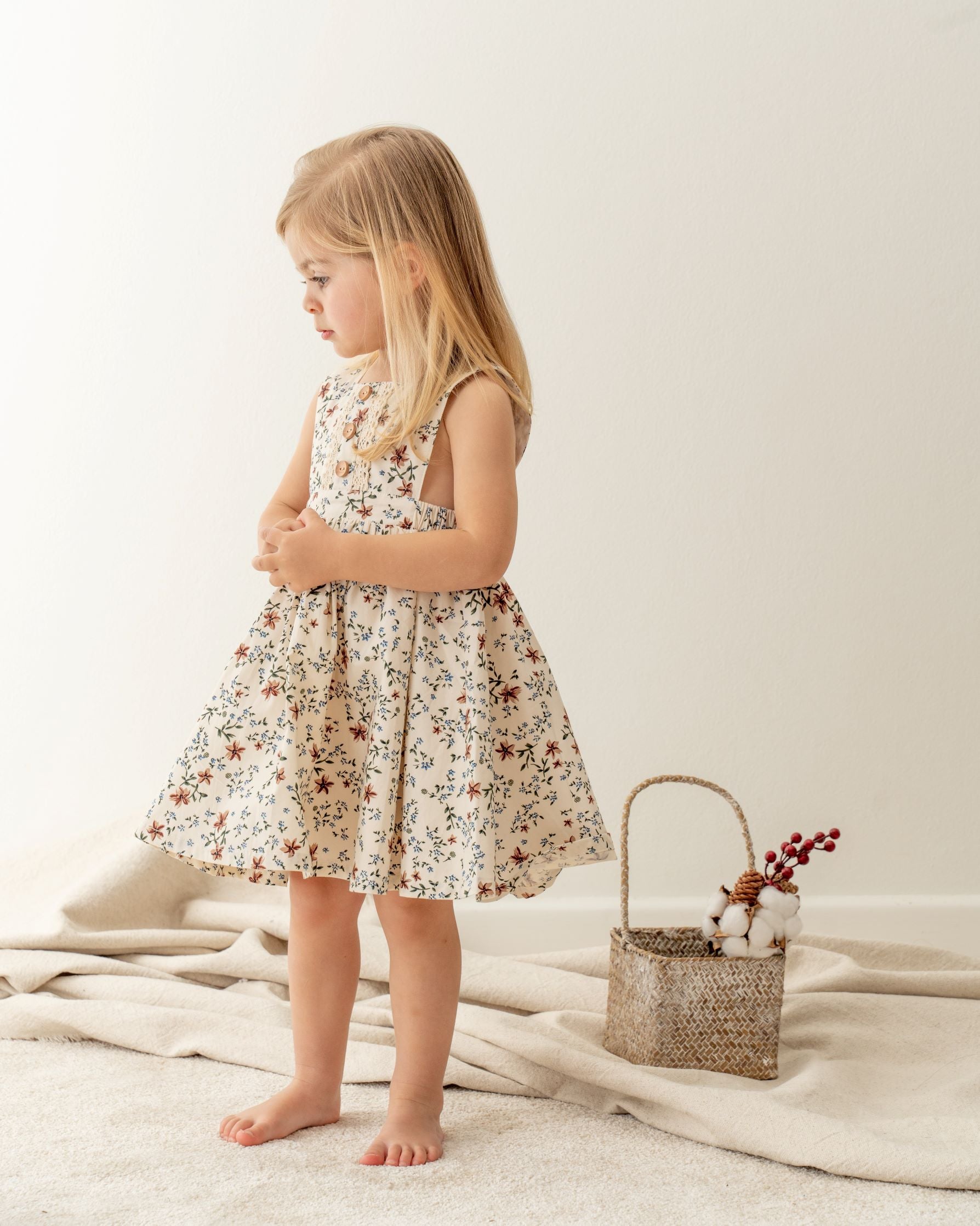 Organic Cotton Willow Floral Pinny Dress | Organicline